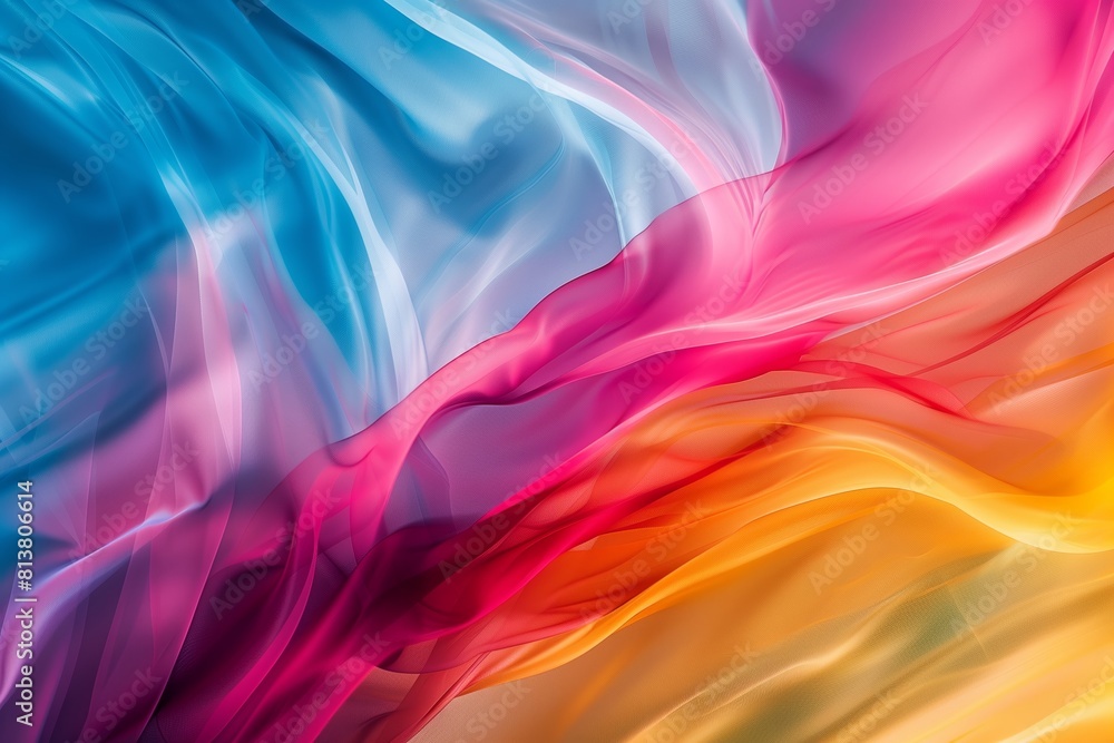 Abstract image showcasing the flow and blend of multiple colors in a ...
