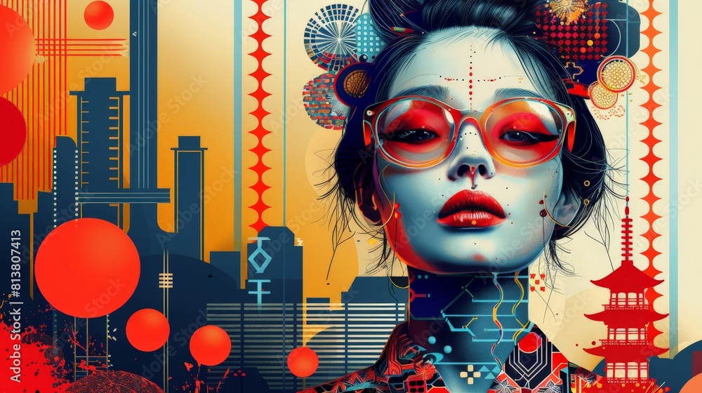 Bold and dynamic pop art background with op art influences. Stock ...