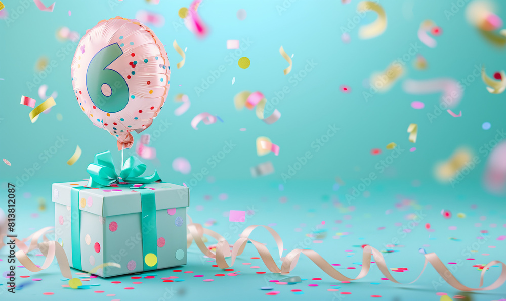 The sixth birthday is a special day, so a gift in an elegant box with a ...