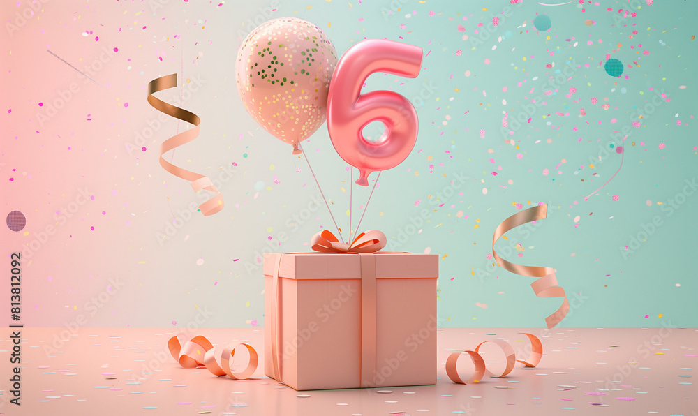 The sixth birthday is a special day, so a gift in an elegant box with a ...