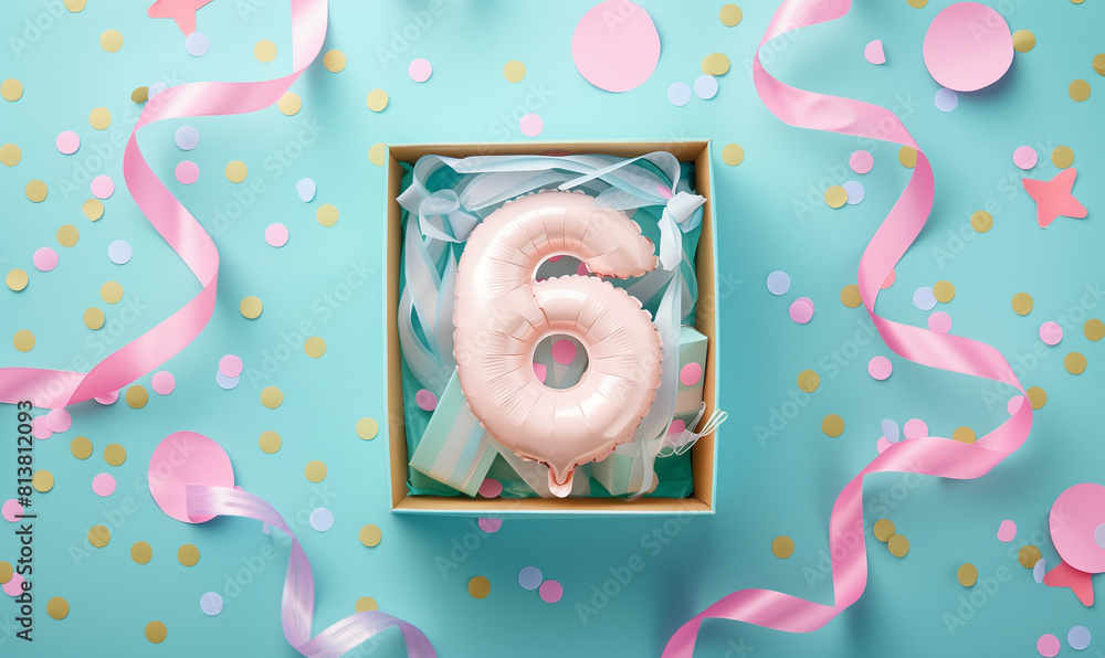 The sixth birthday is a special day, so a gift in an elegant box with a ...