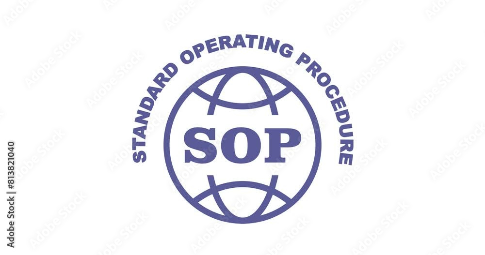 SOP stamp animation, standard operating procedure emblem, transparent ...