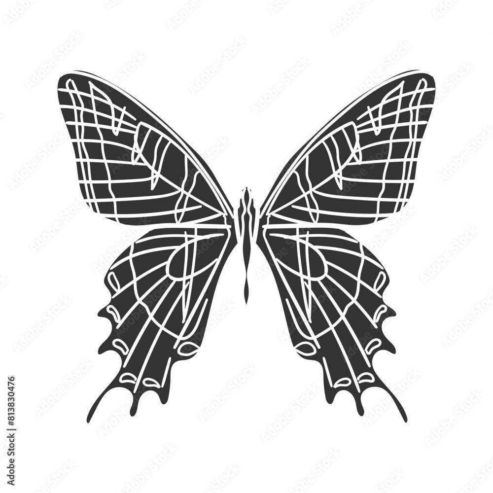 Two Tailed Swallowtail Icon Silhouette Illustration. Insects Vector ...
