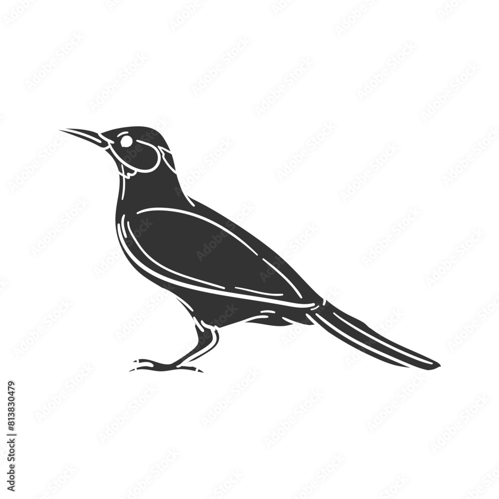 Yellowhammer Icon Silhouette Illustration. Bird Vector Graphic ...