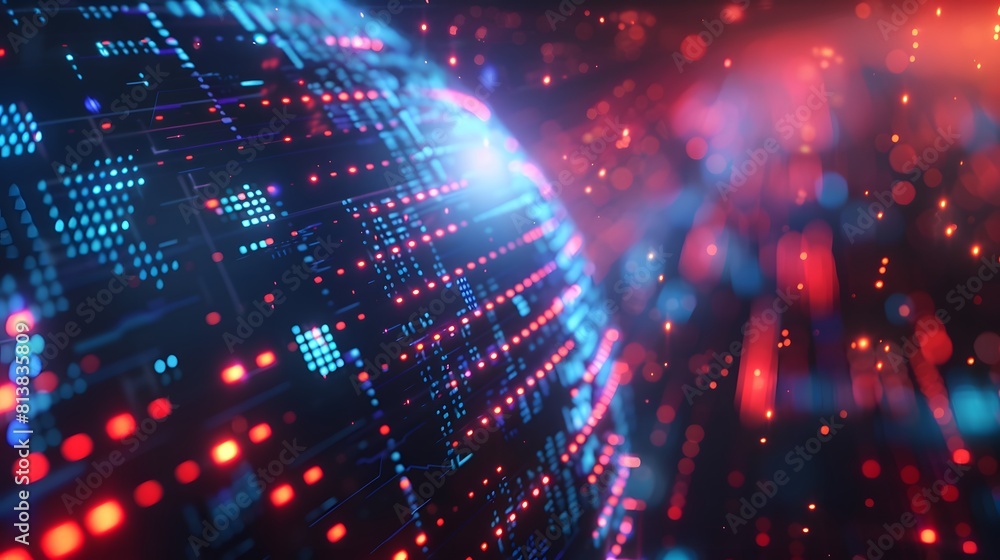 Abstract news background with globe and stock market data, glowing ...