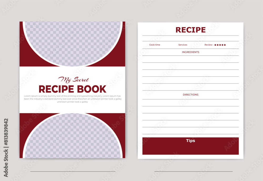 restaurant food menu recipe book design template for cookbook Stock ...