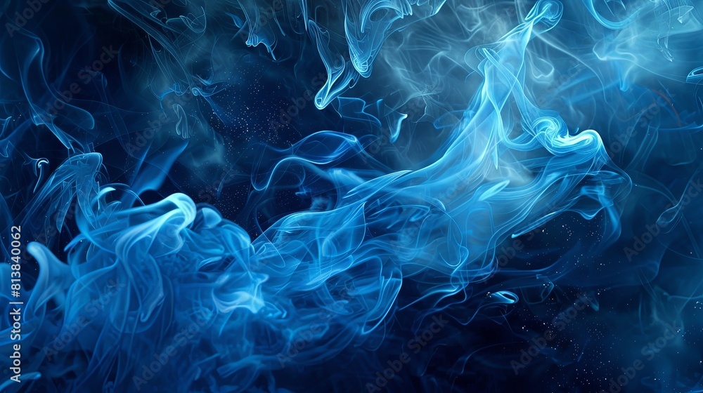 embers from a blue fire ,Fire blue flames on black background. Fire ...