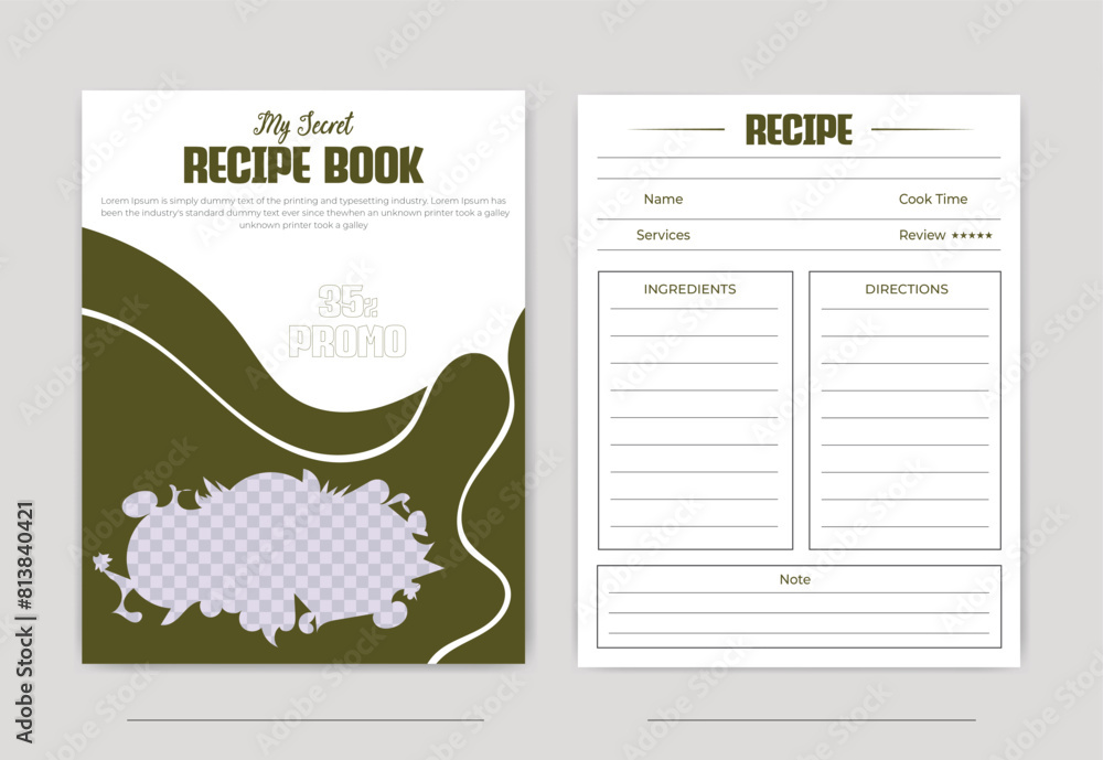 restaurant food menu recipe book design template for cookbook Stock ...