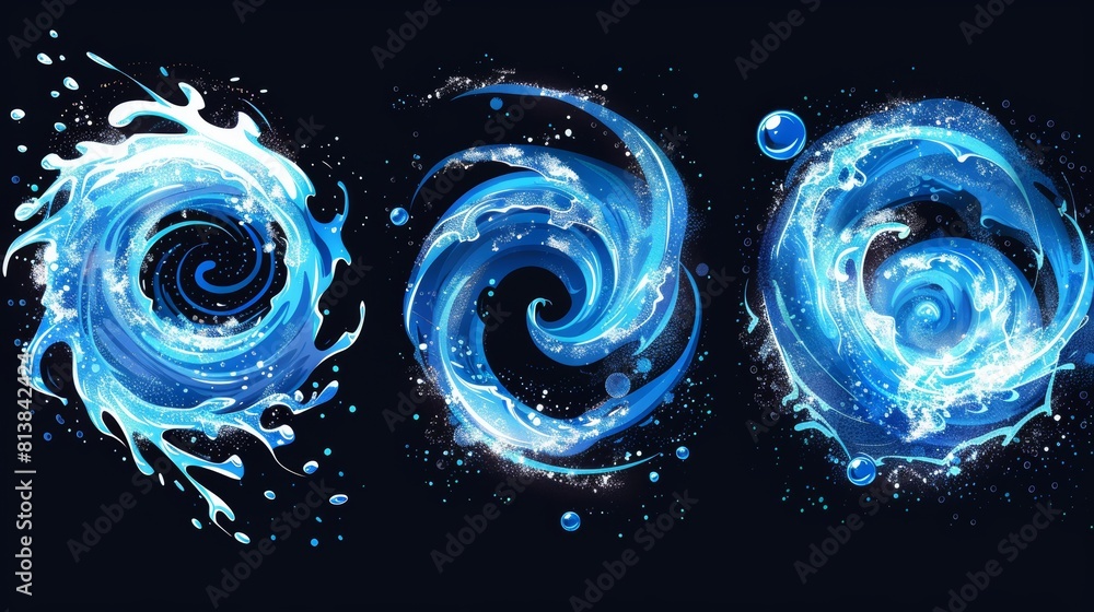 Animated sprite sheet of abstract circle wave, air vortex, clean and ...