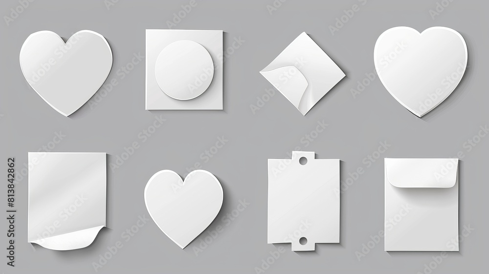 There are white stickers, peeling off paper labels in shapes of circles ...