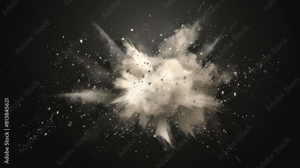 The top view of an ash powder explosion is depicted here, with ...
