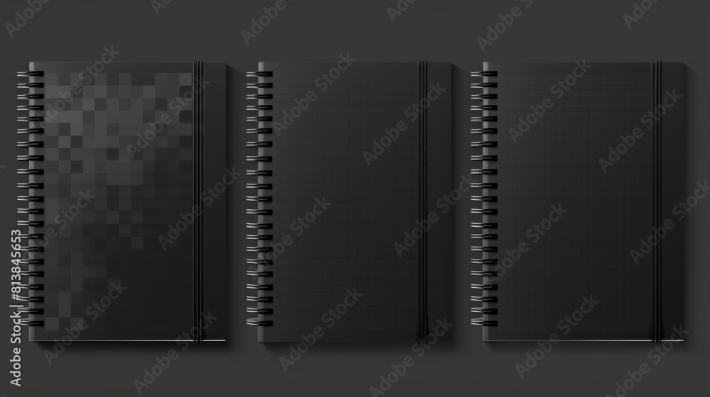 Spiral wire notebook binding mockup on transparent background with ...