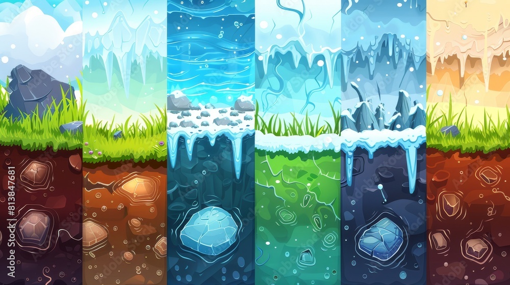 The seamless ground and underground layers in the game include water ...