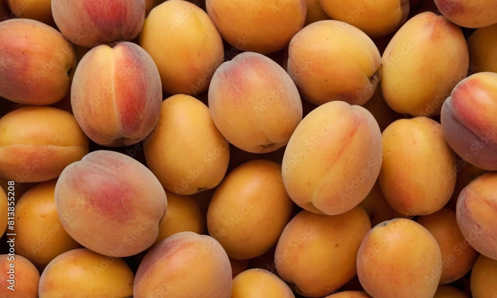 Ripe apricots in various shades of yellow and orange with some red ...