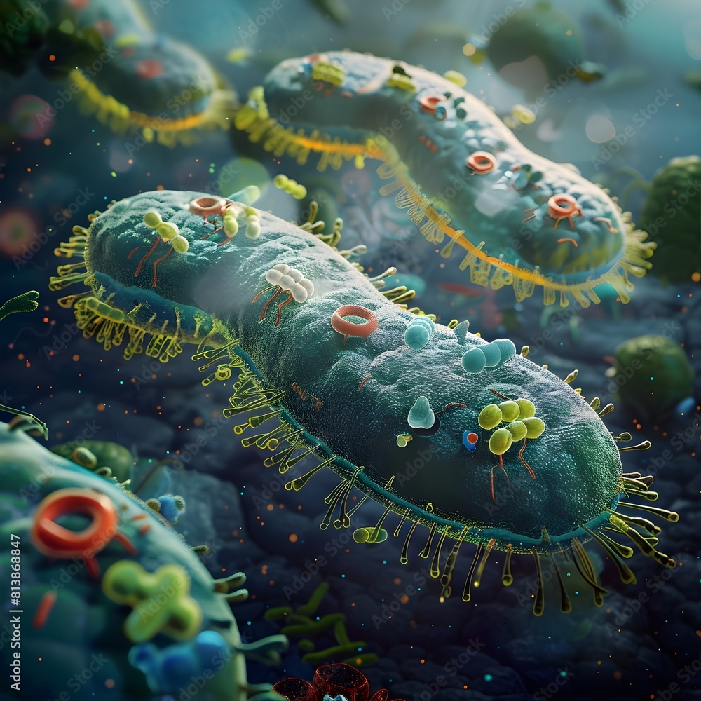 3D of Bacterial Endosymbiosis Depicting the Origin of Mitochondria and ...