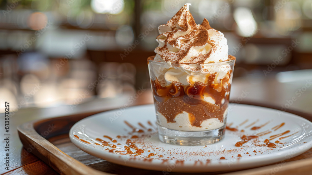 Delectable serving of suspiro a la limeña, the classic peruvian dessert ...