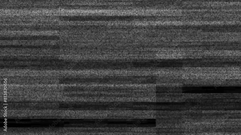 Analog Static Noise texture overlay. TV switch off. Horizontal stripes offset . No signal white ...