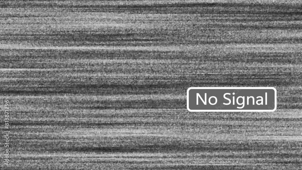 Analog Static Noise texture overlay. TV switch off. Horizontal stripes offset . No signal white ...
