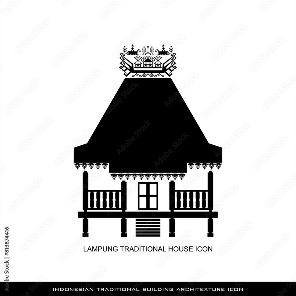 Lampung Traditional House Icons, a series of architectural icons for ...