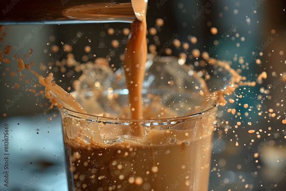 Expert Tea Pourer Creating Foamy Traditional Teh Tarik Stock ...