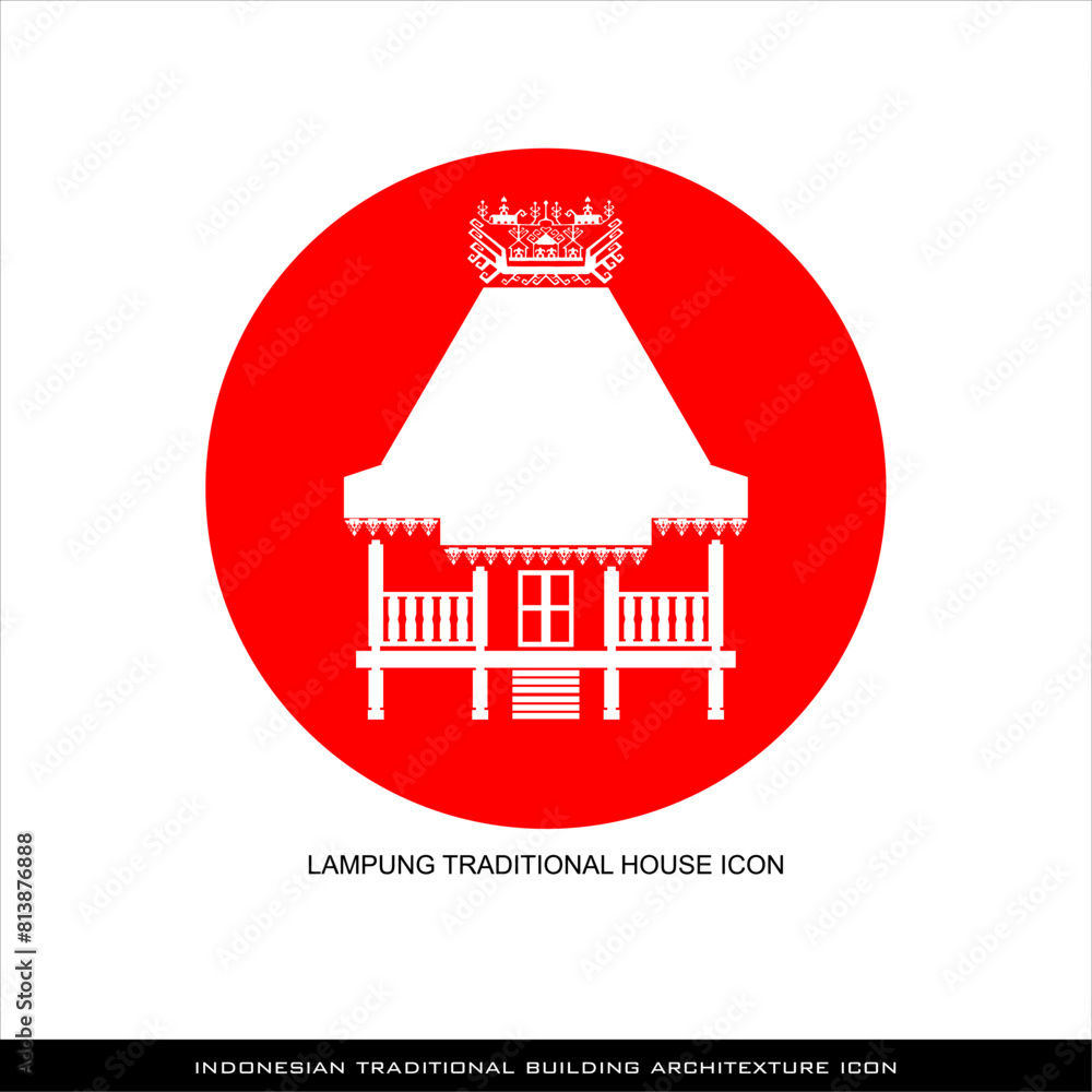 Lampung Traditional House Icons, a series of architectural icons for ...