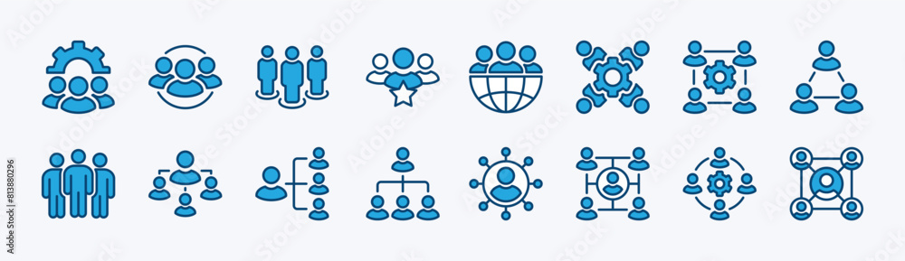 Set of organization icon. Containing people group, hierarchy, structure ...