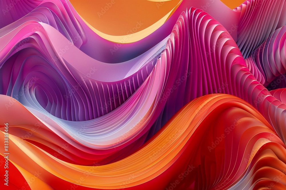 Immerse Yourself In The Vibrant World Of Abstract Colorful Waves Through A Dynamic 3d