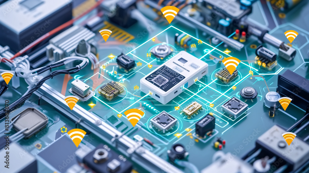 A detailed image showcasing the integration of smart technology in ...