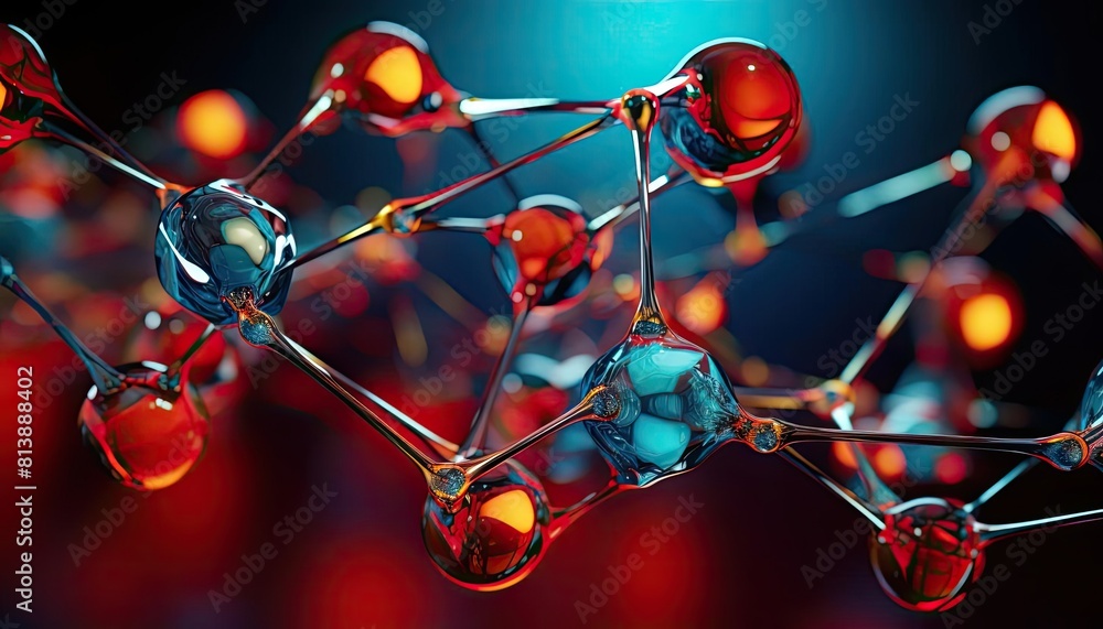An abstract, vibrant representation of diamond molecular structure ...
