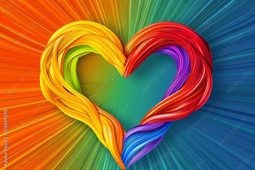An artistic depiction of a rainbow infinite heart, serving as an icon ...