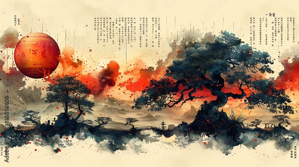 Create an infographic explaining the core concepts and themes of ...