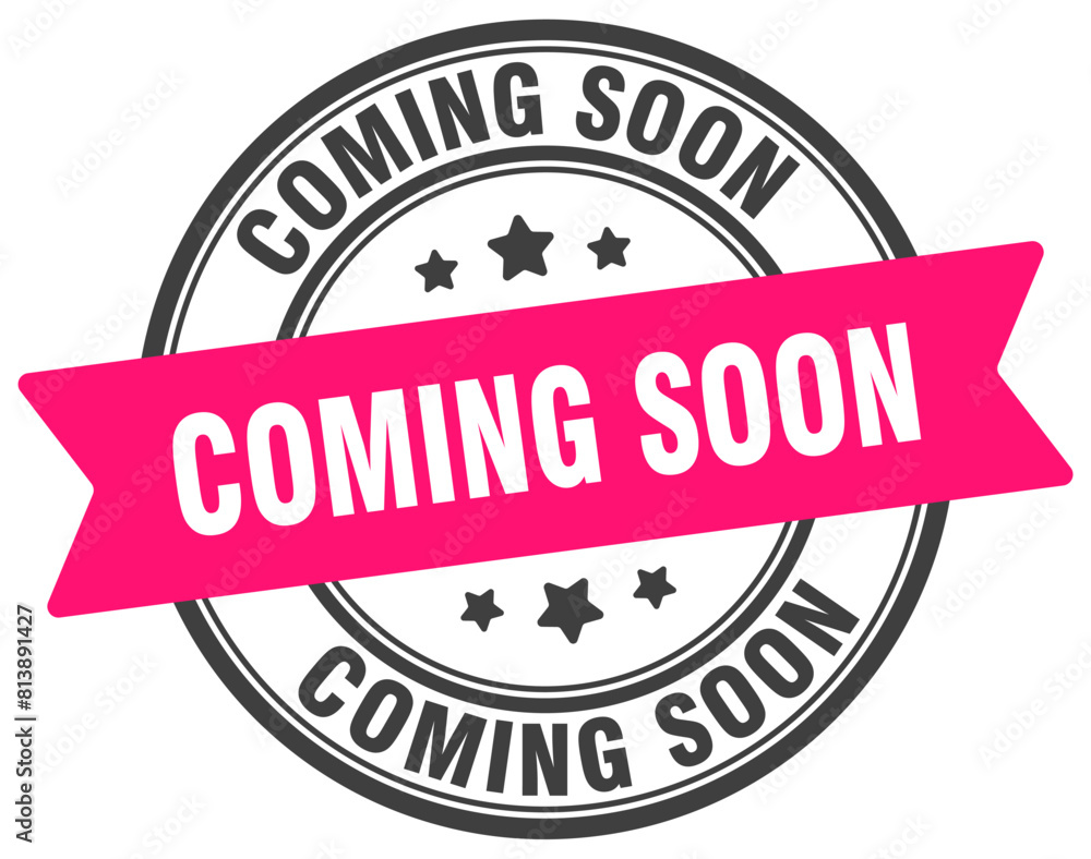 coming soon stamp. coming soon label on transparent background. round ...