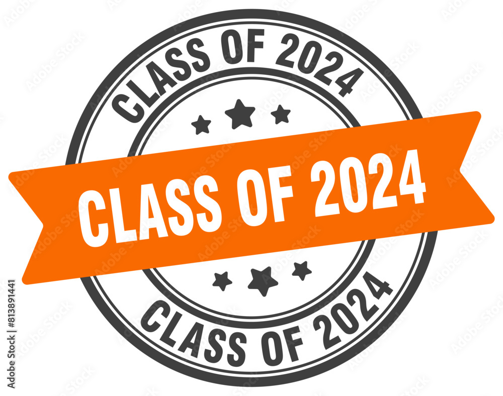 class of 2024 stamp. class of 2024 label on transparent background ...