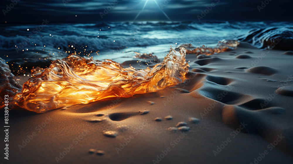 A Small Pile of Light Yellow Sand The Sand Is Criss-Crossed By Fine ...
