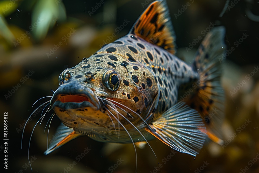 Catfish, Mud Cat, Polliwog, Chucklehead, Full Body Shot in a Colorful ...