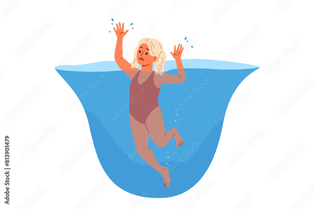 Little girl drowns in water and suffocates while swimming in pool ...