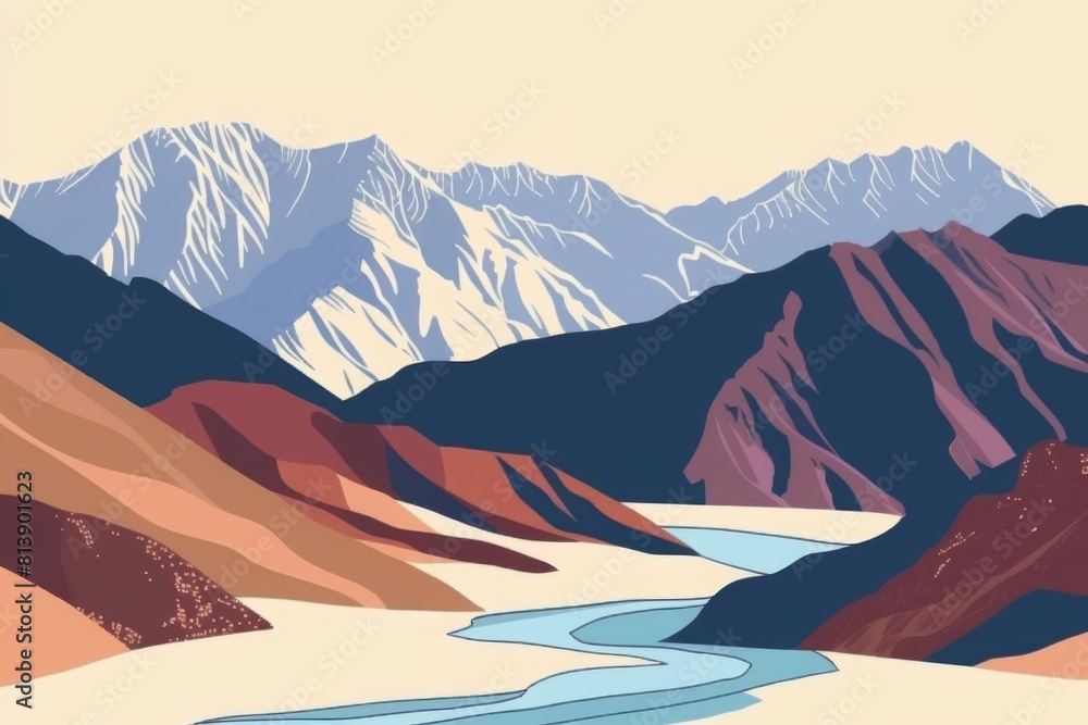 Ethereal Ladakh Landscape Majestic Mountain Vistas with Flowing River ...