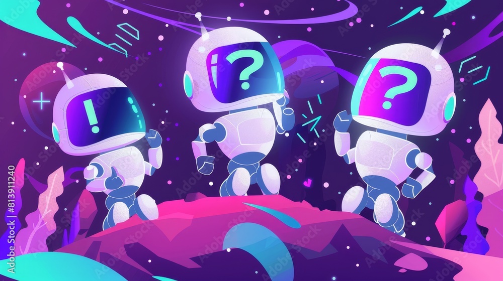 Future innovation, artificial intelligence digital technology, Cartoon ...