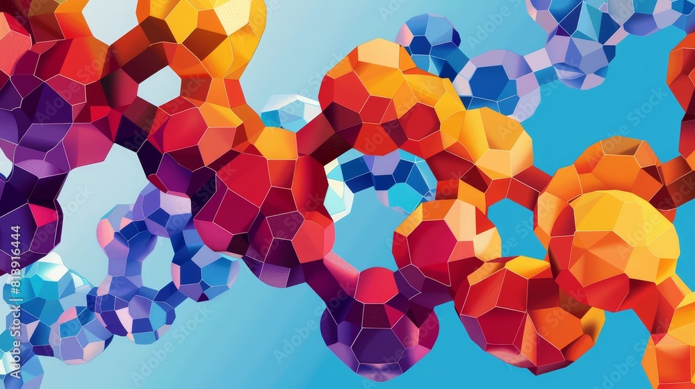 Low poly alveoli flat design front view gas exchange process theme ...