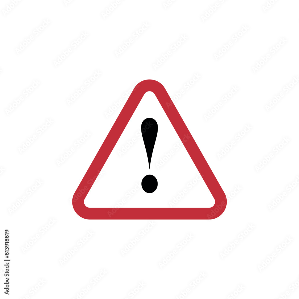 Triangular warning sign with exclamation mark. vector illustration ...