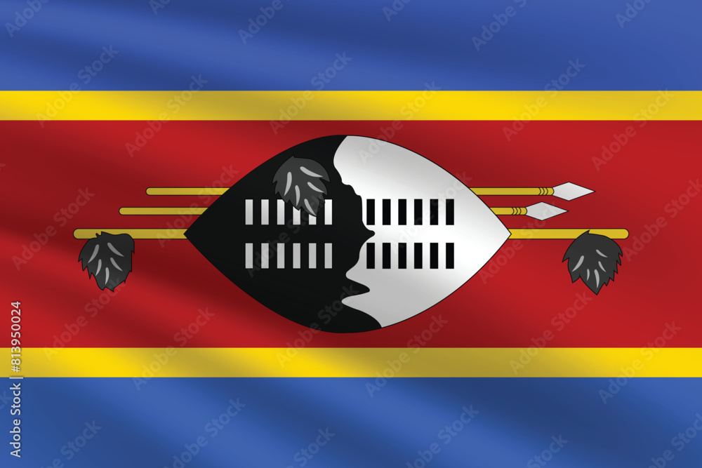 National Flag of Eswatini. Eswatini Flag. Waving Eswatini flag. Stock ...