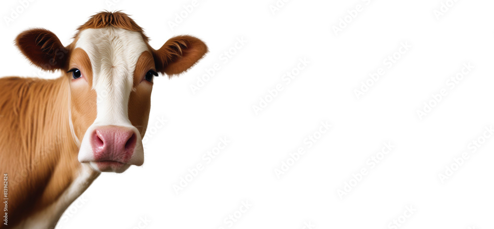 Cow face on isolated transparent background PNG. Beautiful cow face on ...