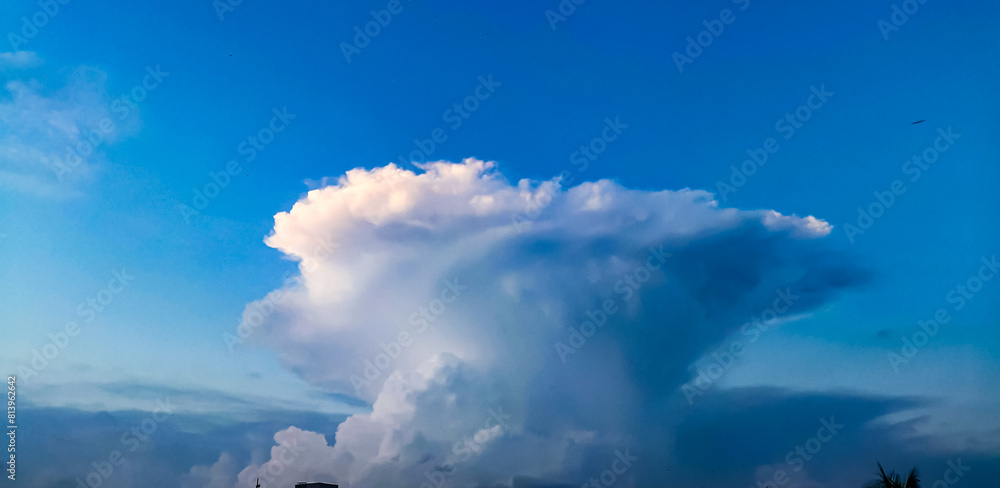 Sky Blue,Cloud Background,Horizon Clear Spring Sky in Morning by the ...