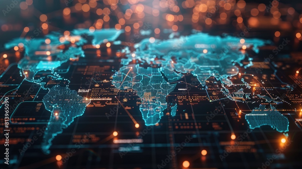 Cutting-edge digital banking hub with interactive interfaces and global ...