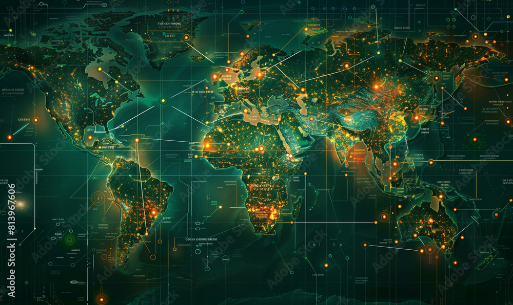 A map of the country highlighting areas where neural technology has ...