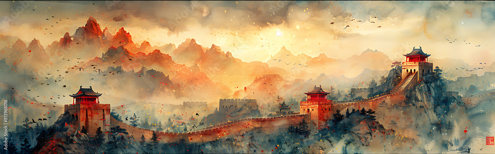 Illustrate the cultural and symbolic meanings of the Great Wall of ...