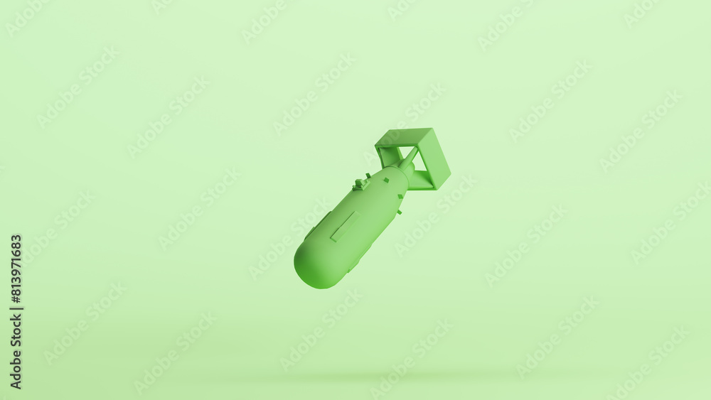 Green atomic bomb explosive bomb war mass destruction soft tones mint ...