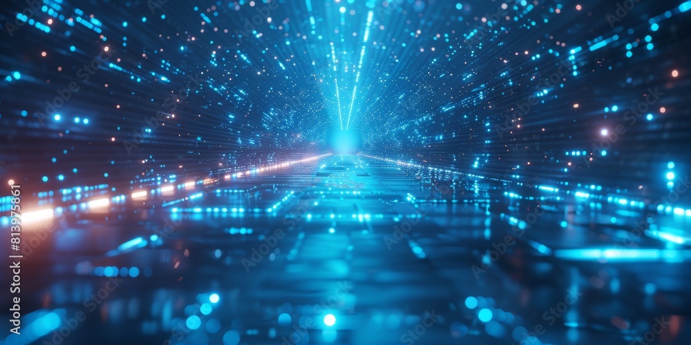 Abstract background of digital data transfer and cyber technology with ...