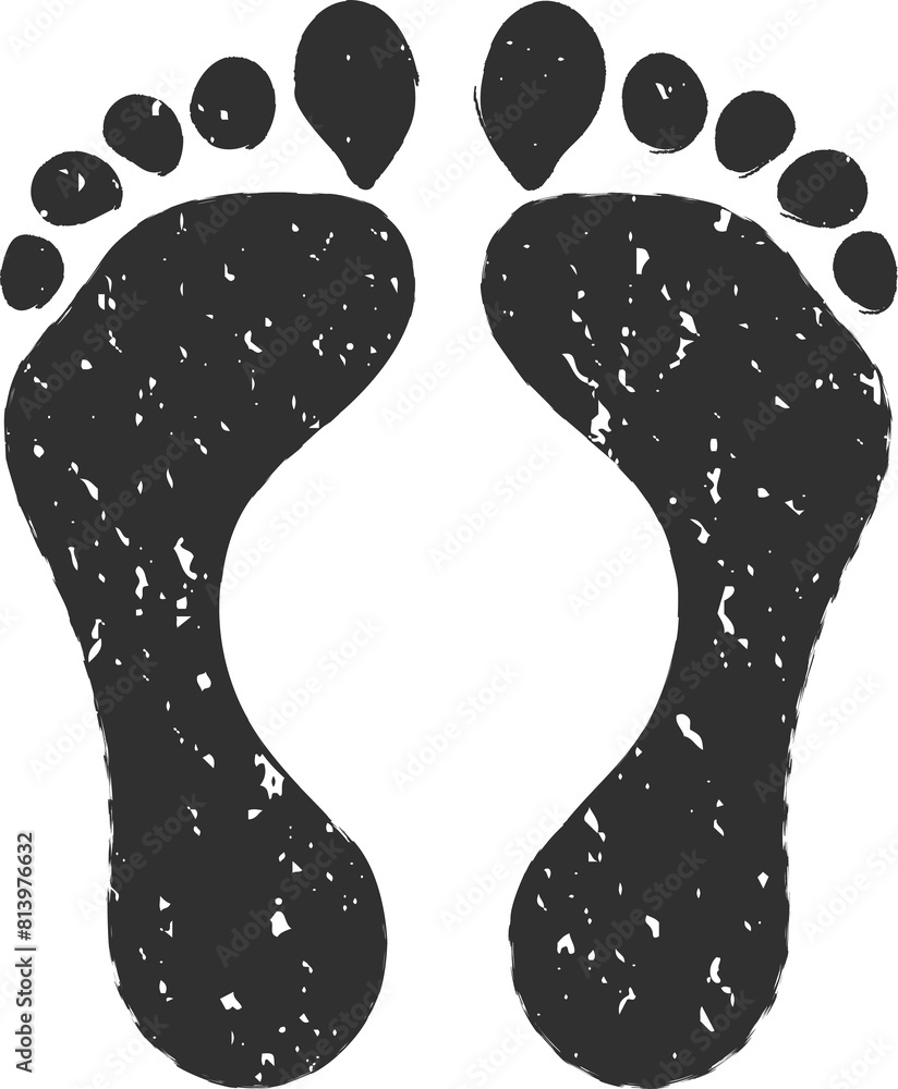 Footprint silhouette. Human footsteps shoe sole contour signs, people ...