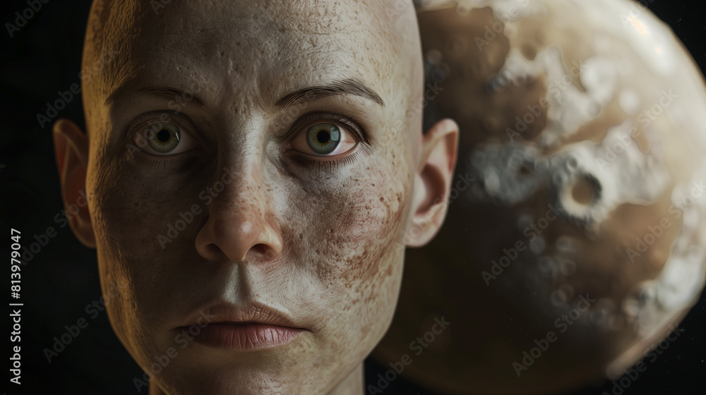 Uranus humanization. Planet Uranus if it were a woman. Set Solar system ...